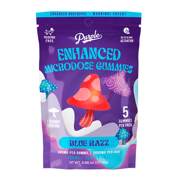 Purple Mushroom Enhanced Microdose Gummies | Strawberry – Purple Organics