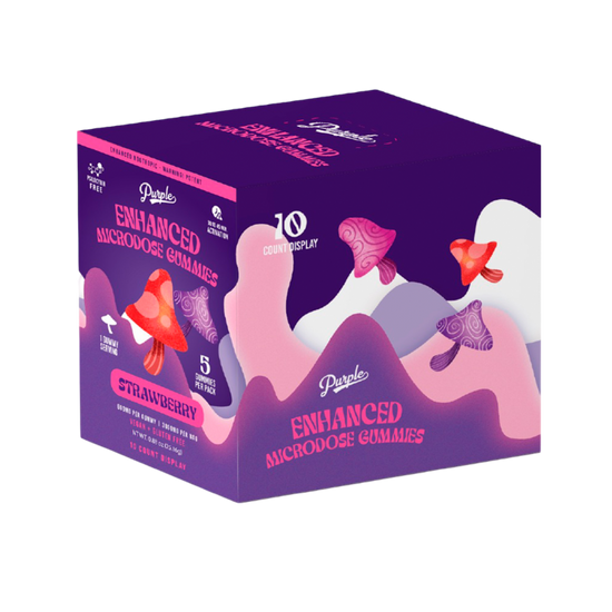 Purple Mushroom Enhanced Microdose Gummies | Strawberry – Purple Organics